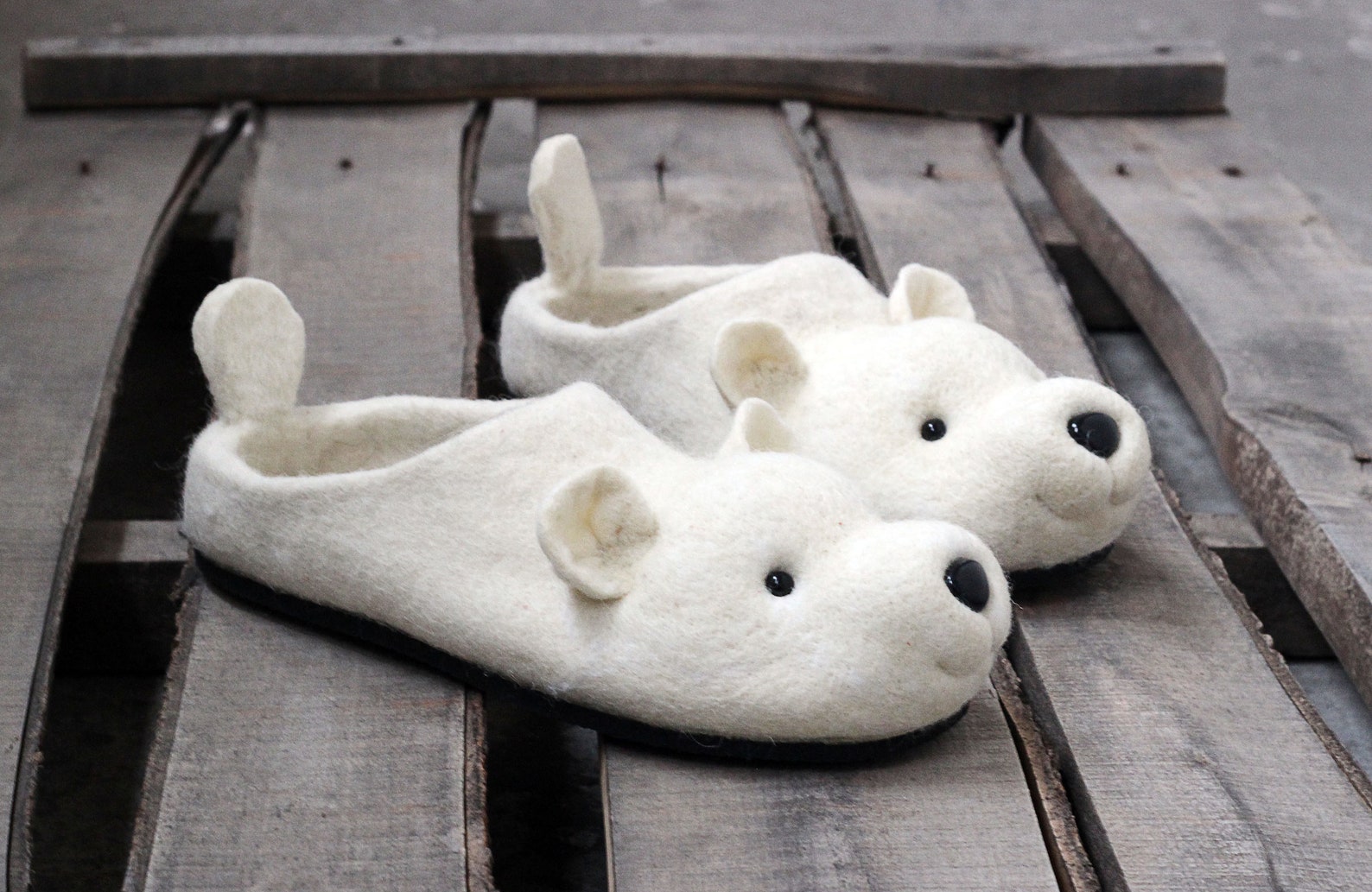 Polar Bear Unisex Slippers White Arctic Bear Snow Handmade - Etsy
