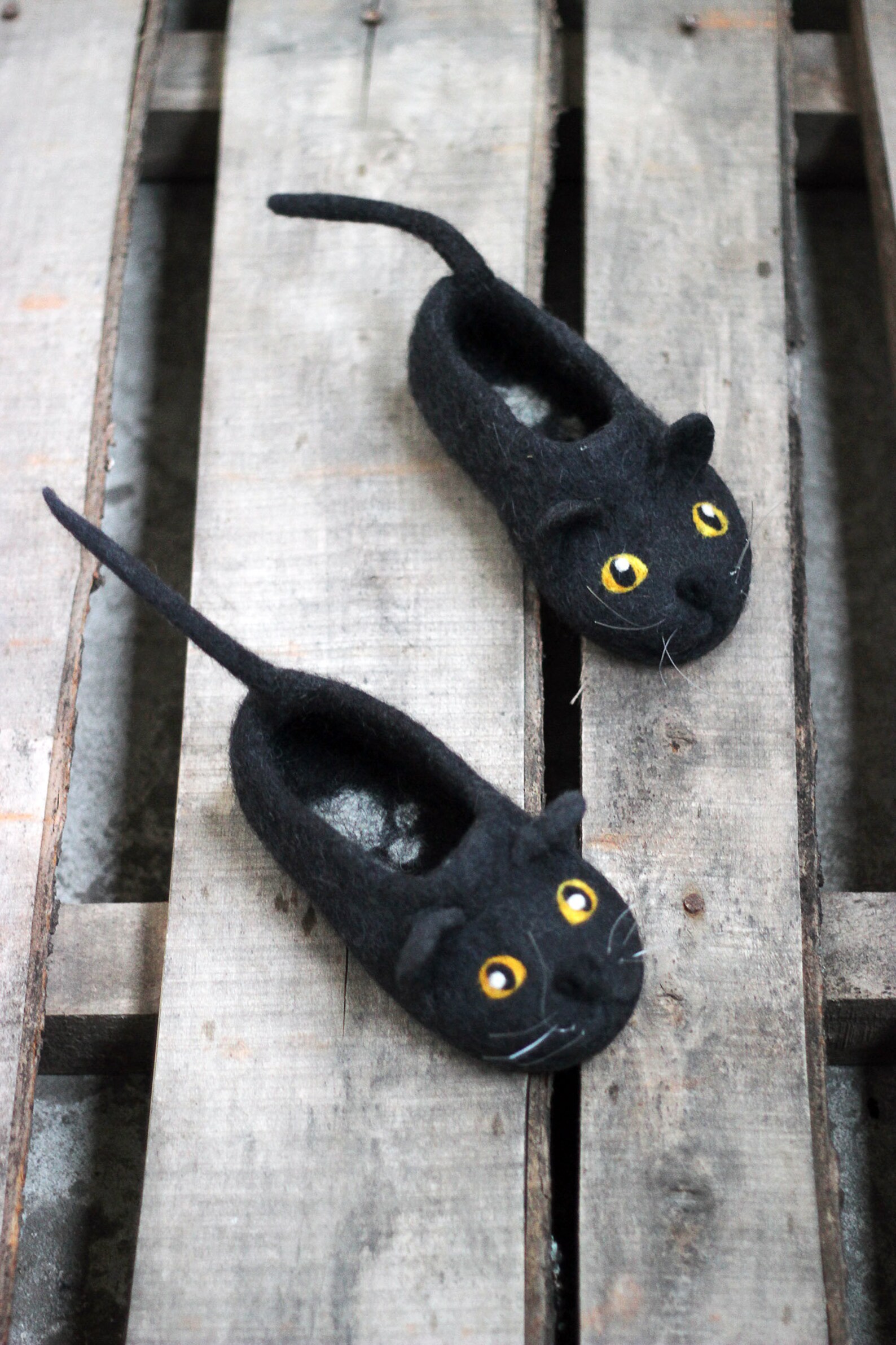 Black Kitten Slippers Bombay Kitty Cats Personalized | Etsy