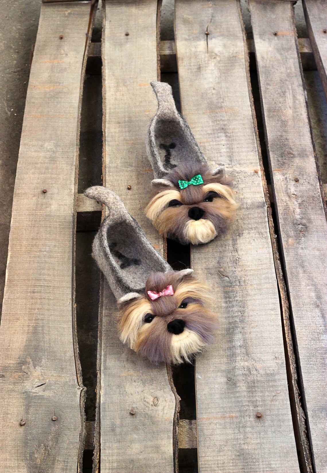 Custom Yorkshire Terrier Felted Dog Slippers Personalized - Etsy