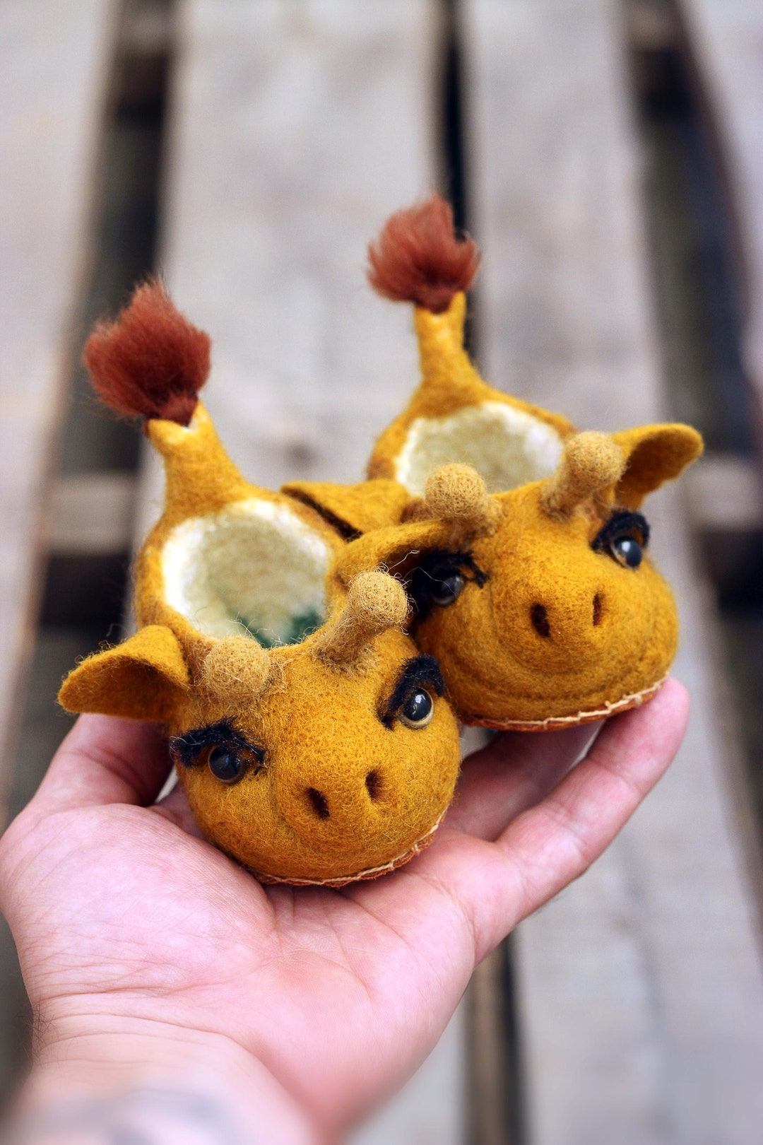 Kids Giraffe Clogs Slippers, Toddler Shoes, Child Custom Slippers, Wool ...