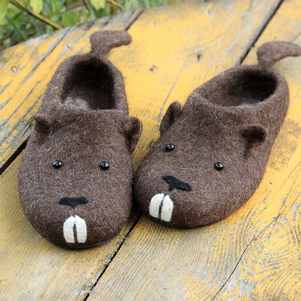 Animal Slippers - Etsy