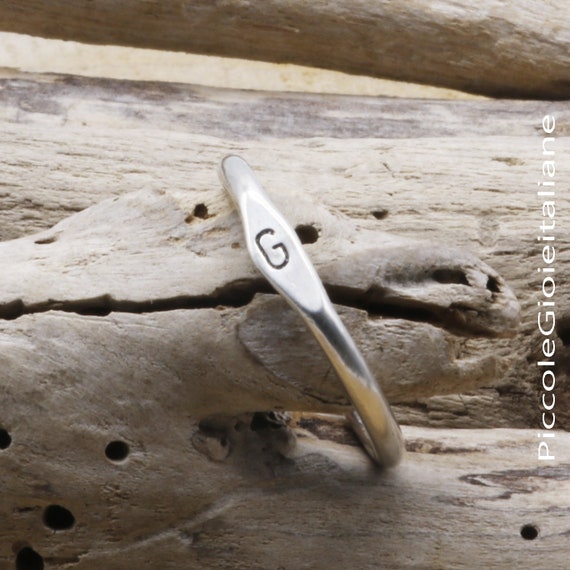 925 Silver Ring Letter Ring Custom Ring Stackable Ring - Etsy