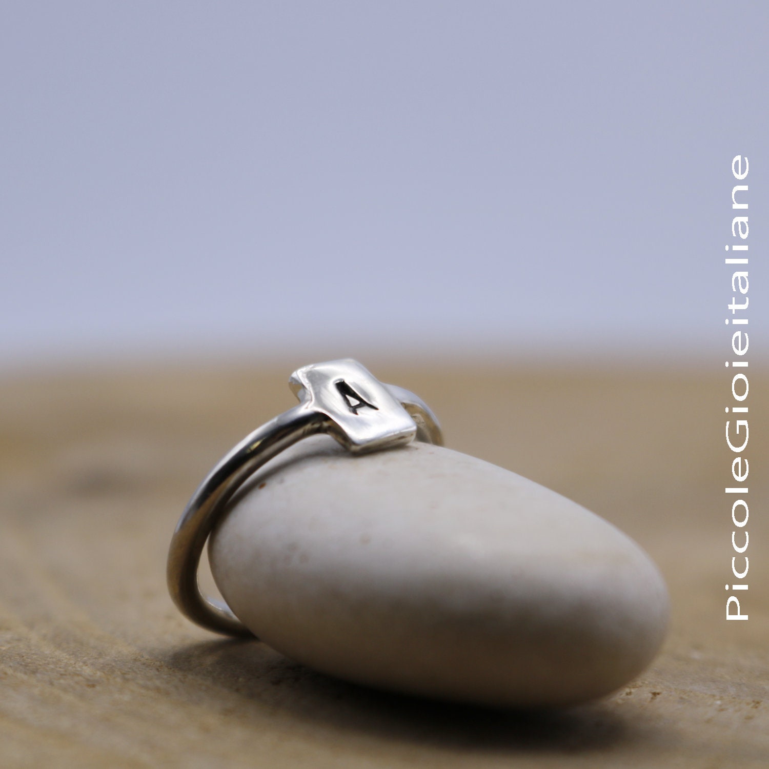 Anello argento 925 Anello lettera Anello personalizzato - Etsy Italia