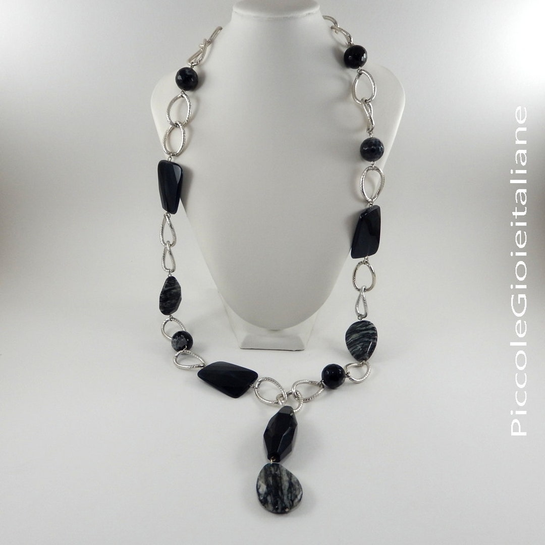 Collana moderna Collana con pietre dure Collana agata Collana originale ...