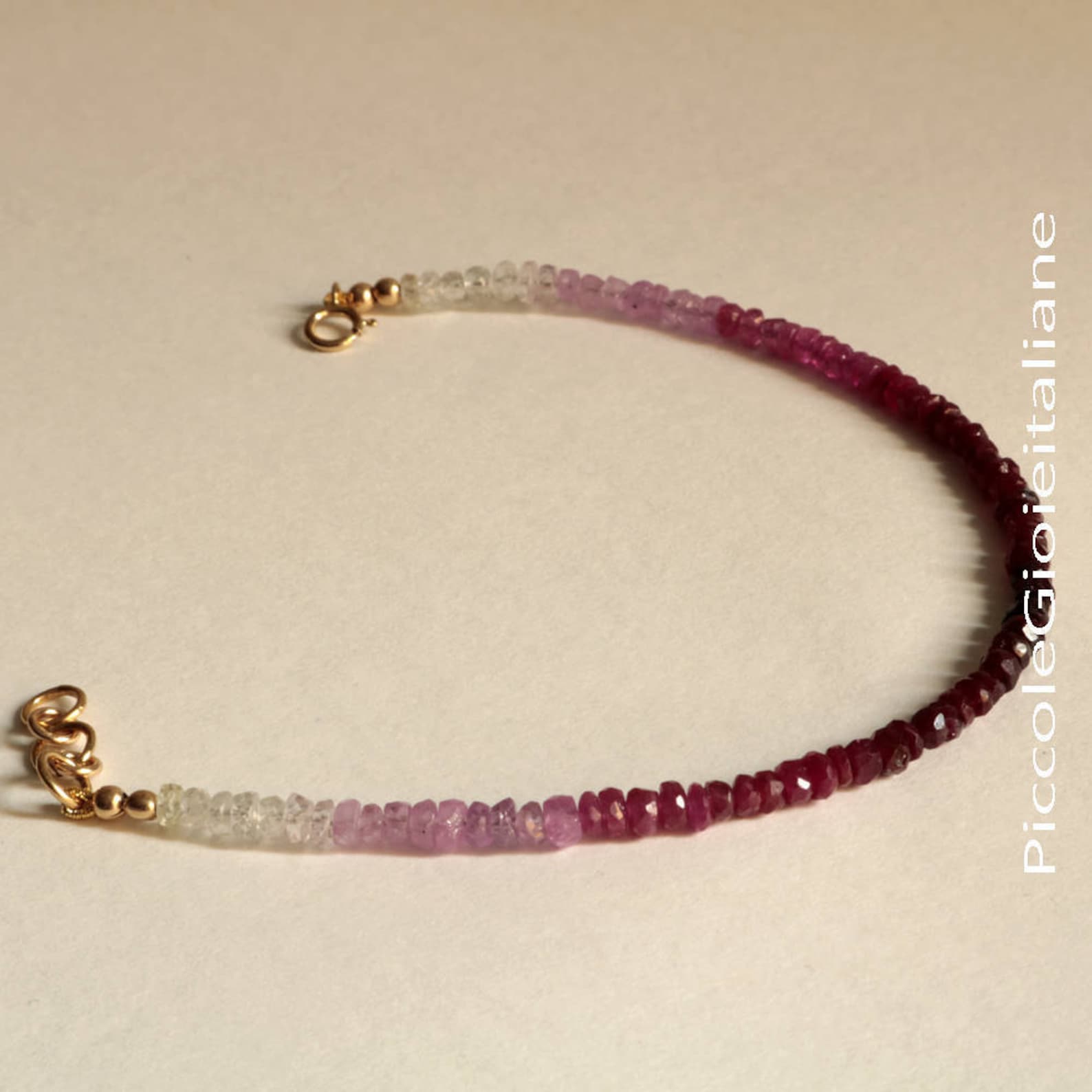 Ruby Red and Gold Bracelet Gold Filled Bracelet 14k Minimal | Etsy