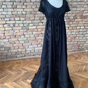 Victorian Nightdress Vintage Night Gown Black Nightie Old - Etsy