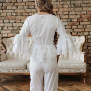 Victorian Nightwear, Chic Wedding Robe Set, Historical Cotton Pajamas ...