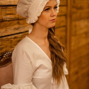 Victorian Sleeping Hat, Vintage Mob Cap, 1900s Sleepwear, Prairie Hat ...