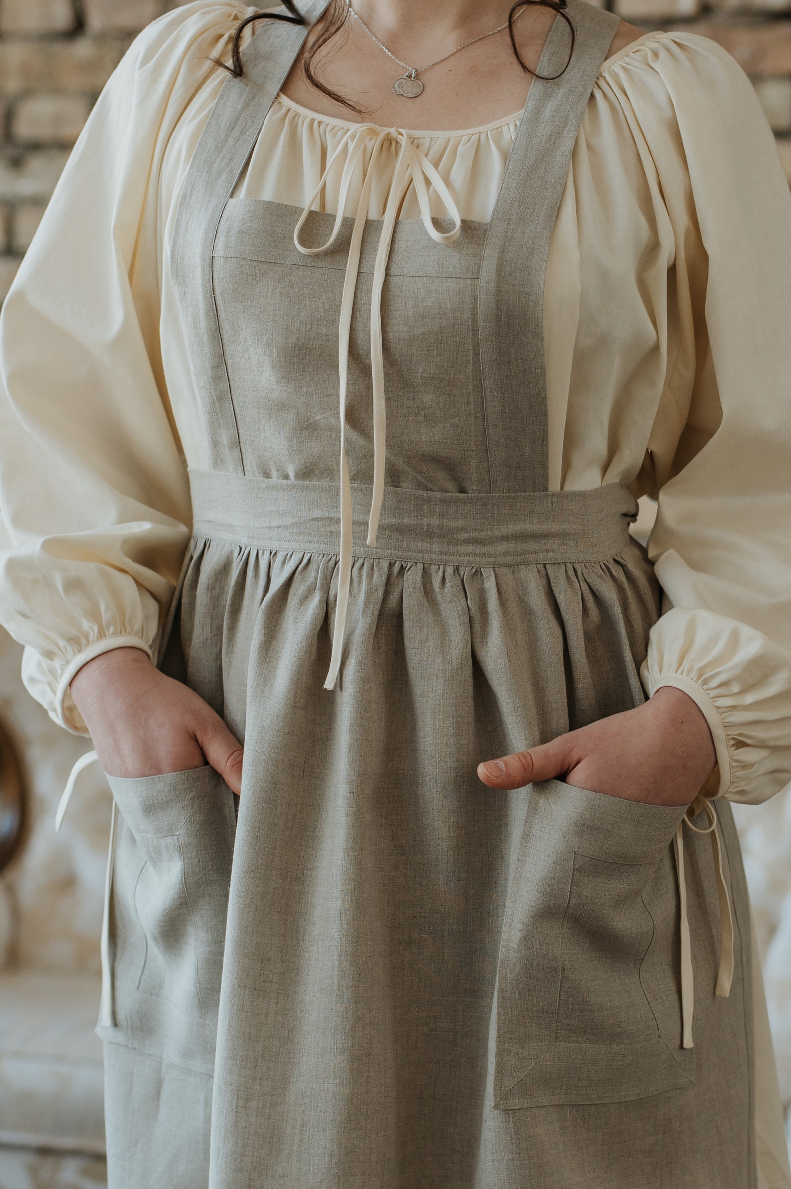 Mrs. Fitzgibbons Vintage Full Linen Apron, Victorian Garden Apron ...