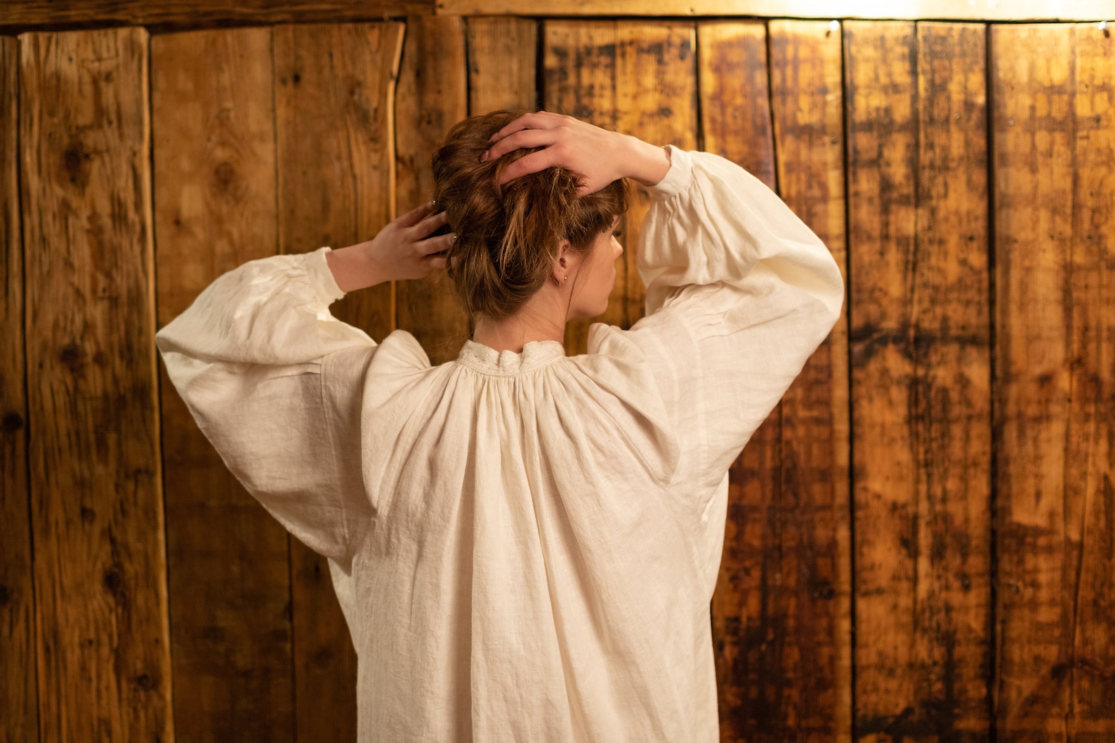 Linen Nightgown, Vintage Nightwear, Old Fashioned Nightie, Peasant ...