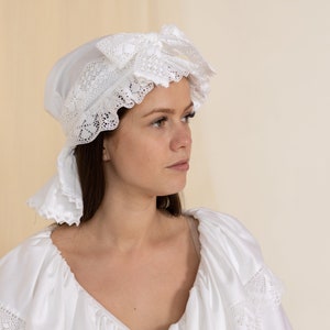 Victorian Night Cap, Cottagecore Hat, Vintage Night Hat, Ruffled Mob ...