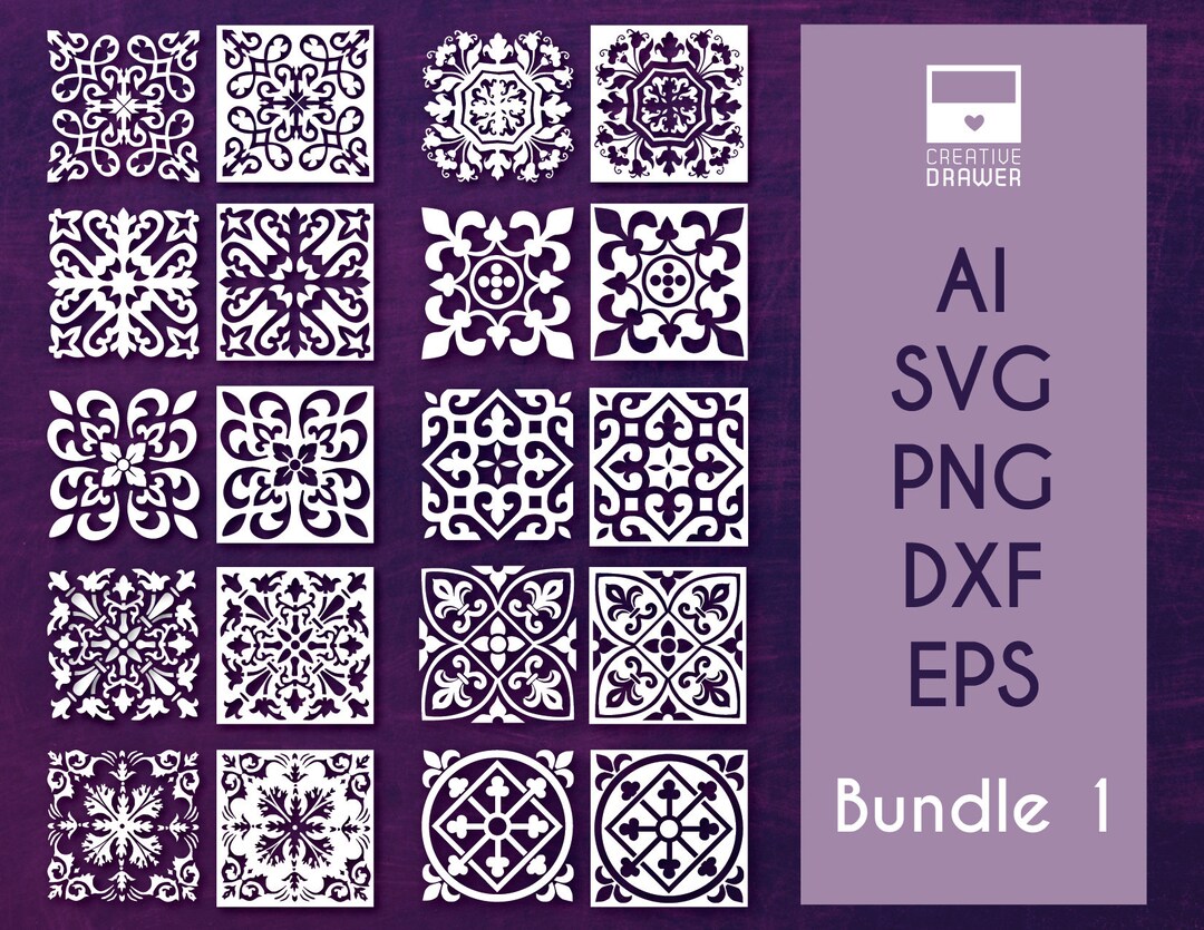 Moroccan Tile SVG Bundle: Laser Cut Stencils, Wall Art (digital ...