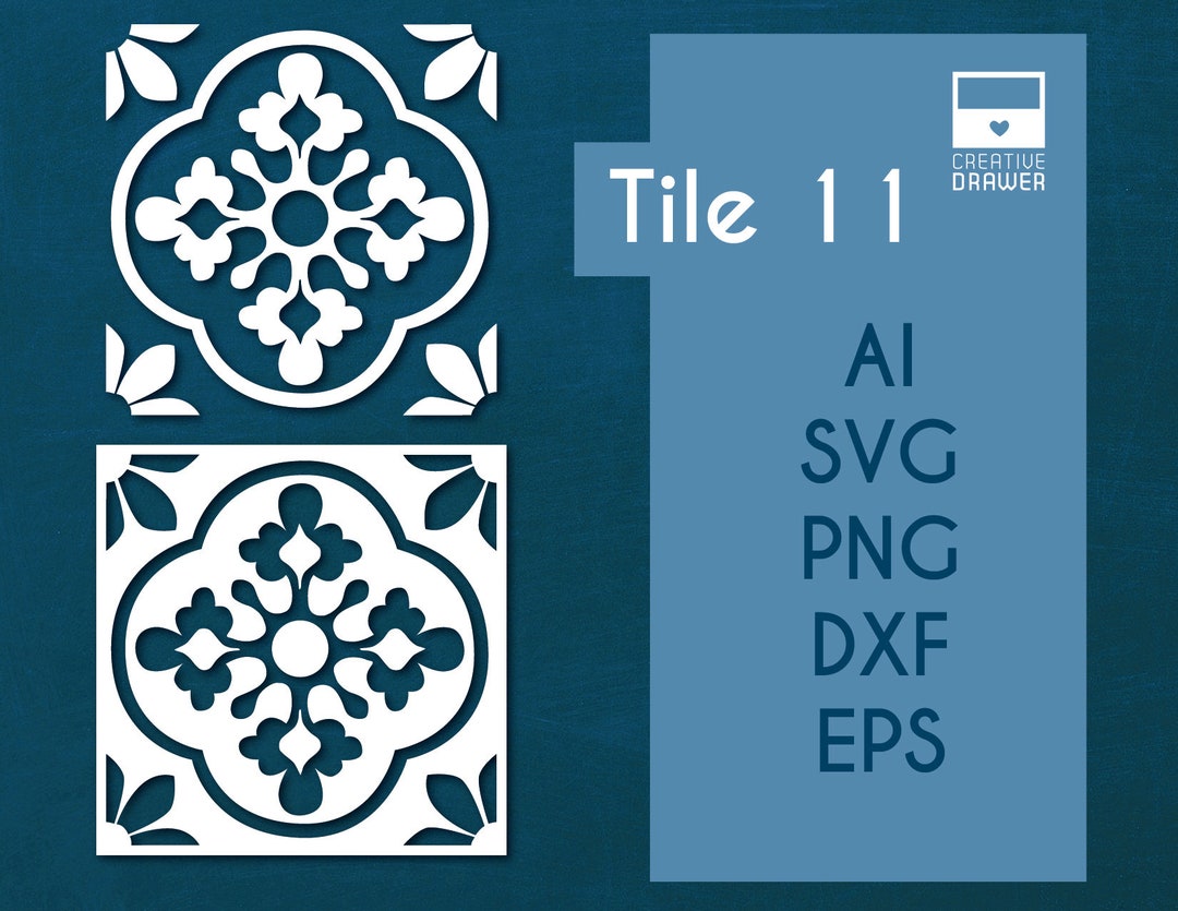 Moroccan Stencil Tile 11 Digital Cut File SVG DXF Eps Png. Printable ...