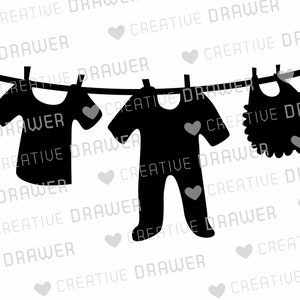 New Baby Clip Art Baby Clothesline Baby Shower SVG PNG EPS - Etsy