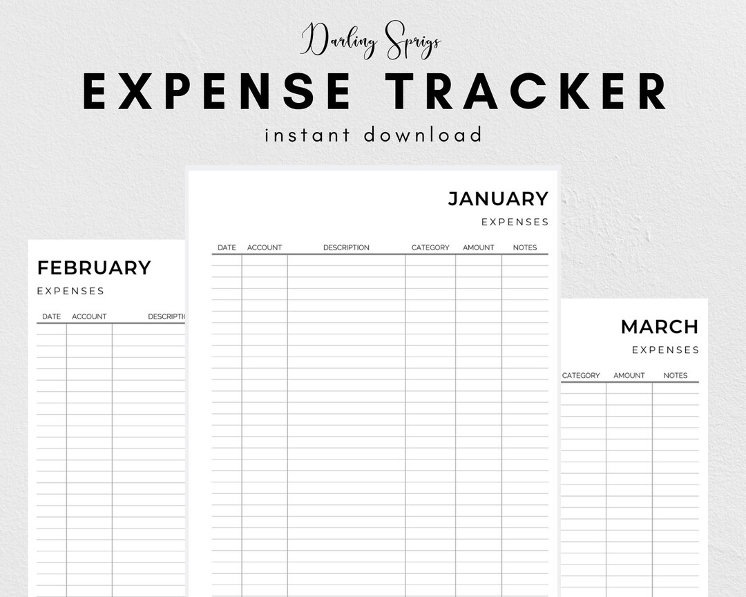 Expense Tracker, Spending Tracker Printable PDF, A4 A5, Letter, Budget ...
