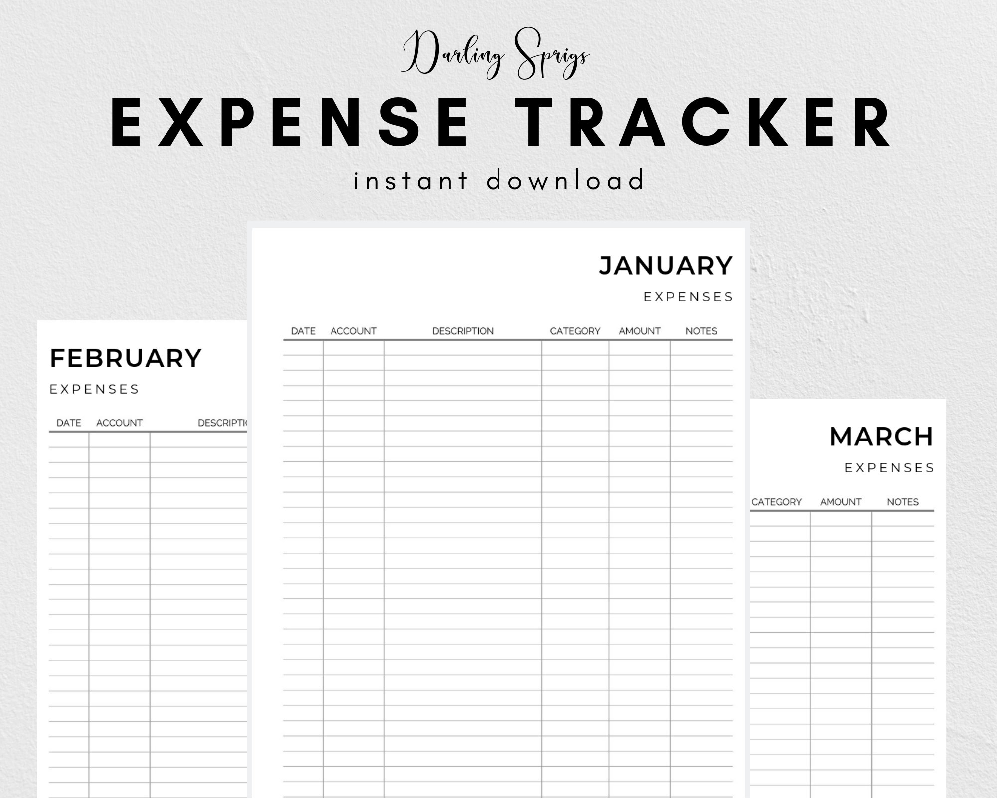 Expense Tracker, Spending Tracker Printable PDF, A4 A5, Letter, Budget ...