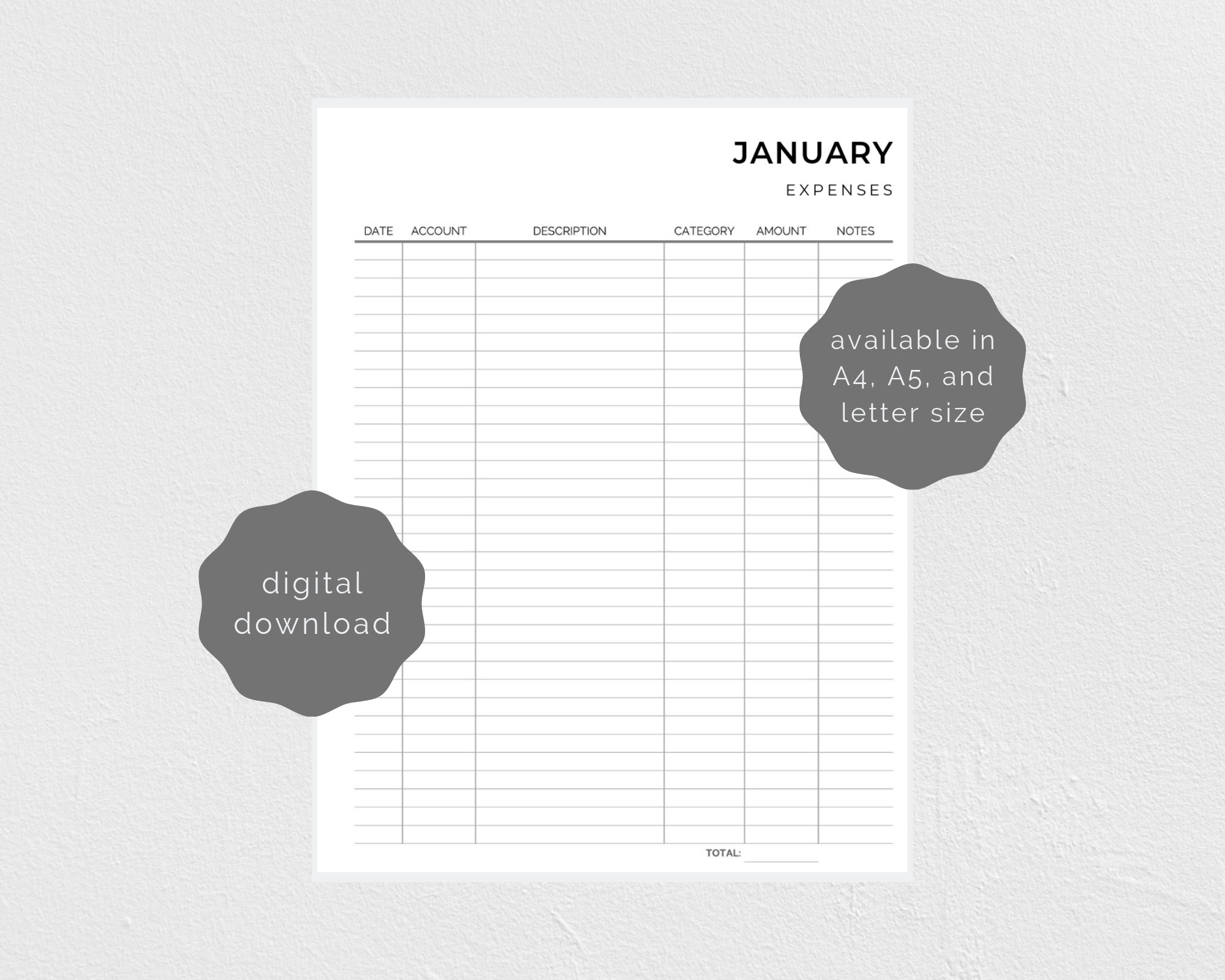 Expense Tracker, Spending Tracker Printable PDF, A4 A5, Letter, Budget ...