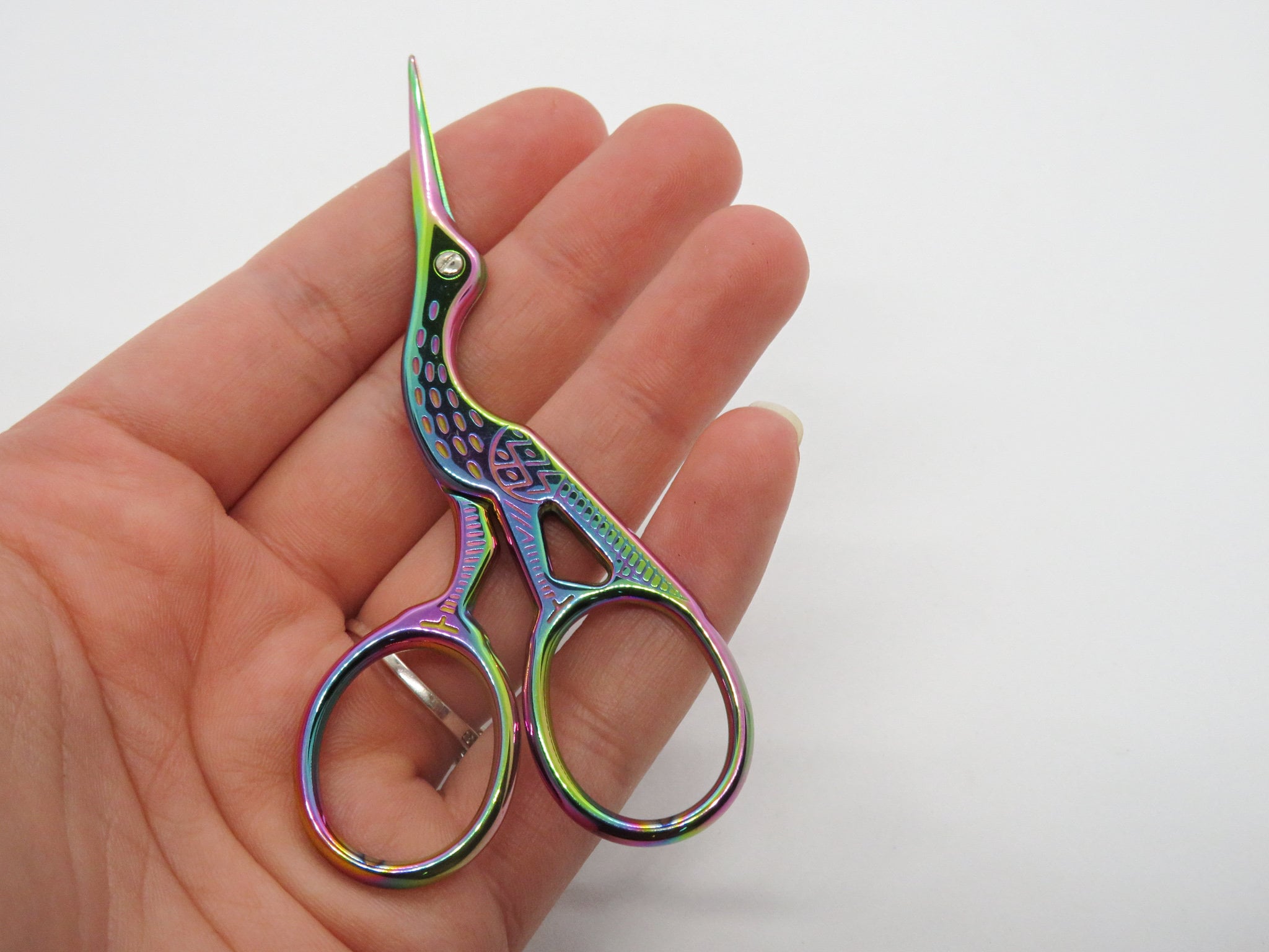 Rainbow Stork Embroidery Scissors Small or Large Sewing | Etsy