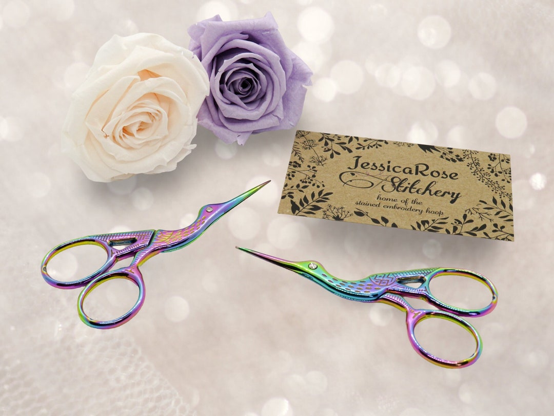 Rainbow Stork Embroidery Scissors; Small or Large; Sewing; Trimming ...