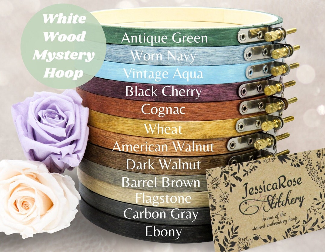 MYSTERY HOOPS- Hand-stained Wooden Embroidery Hoops; Variety Pack ...