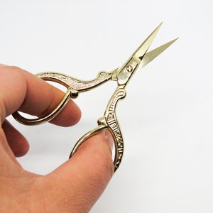 Gold Pink or Blue Vintage Embroidery Scissors Sewing - Etsy