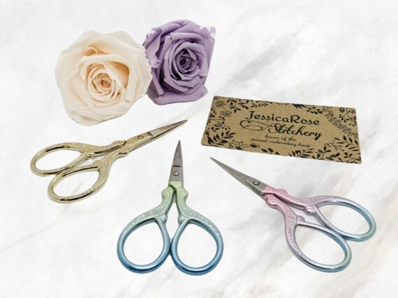 Gold Pink or Blue Vintage Embroidery Scissors Sewing | Etsy