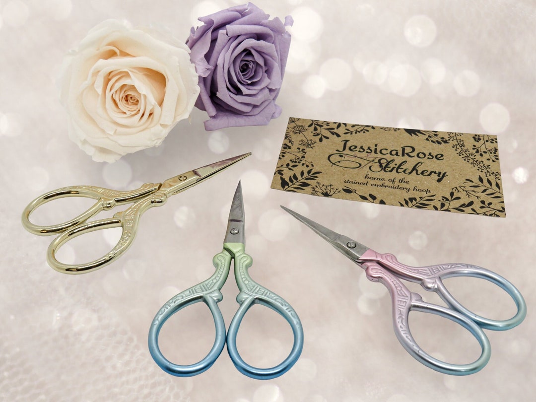 Gold, Pink, or Blue Vintage Embroidery Scissors; Sewing; Trimming ...