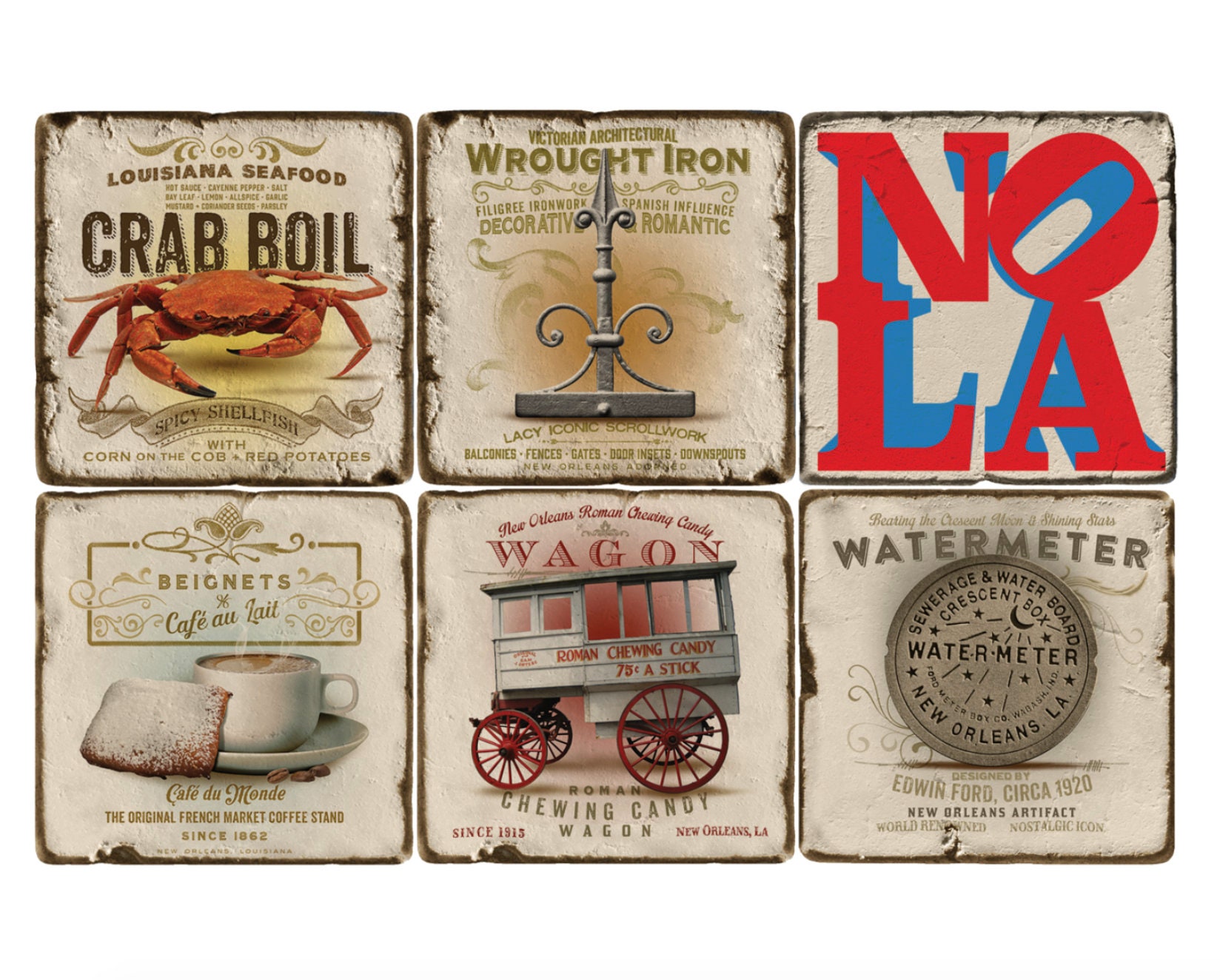 New Orleans Classic Coaster Set, NOLA, Custom, Big Easy - Etsy