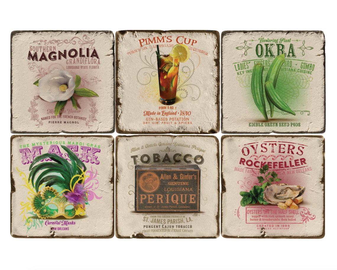 New Orleans Classic Coaster Set NOLA Custom Big Easy - Etsy