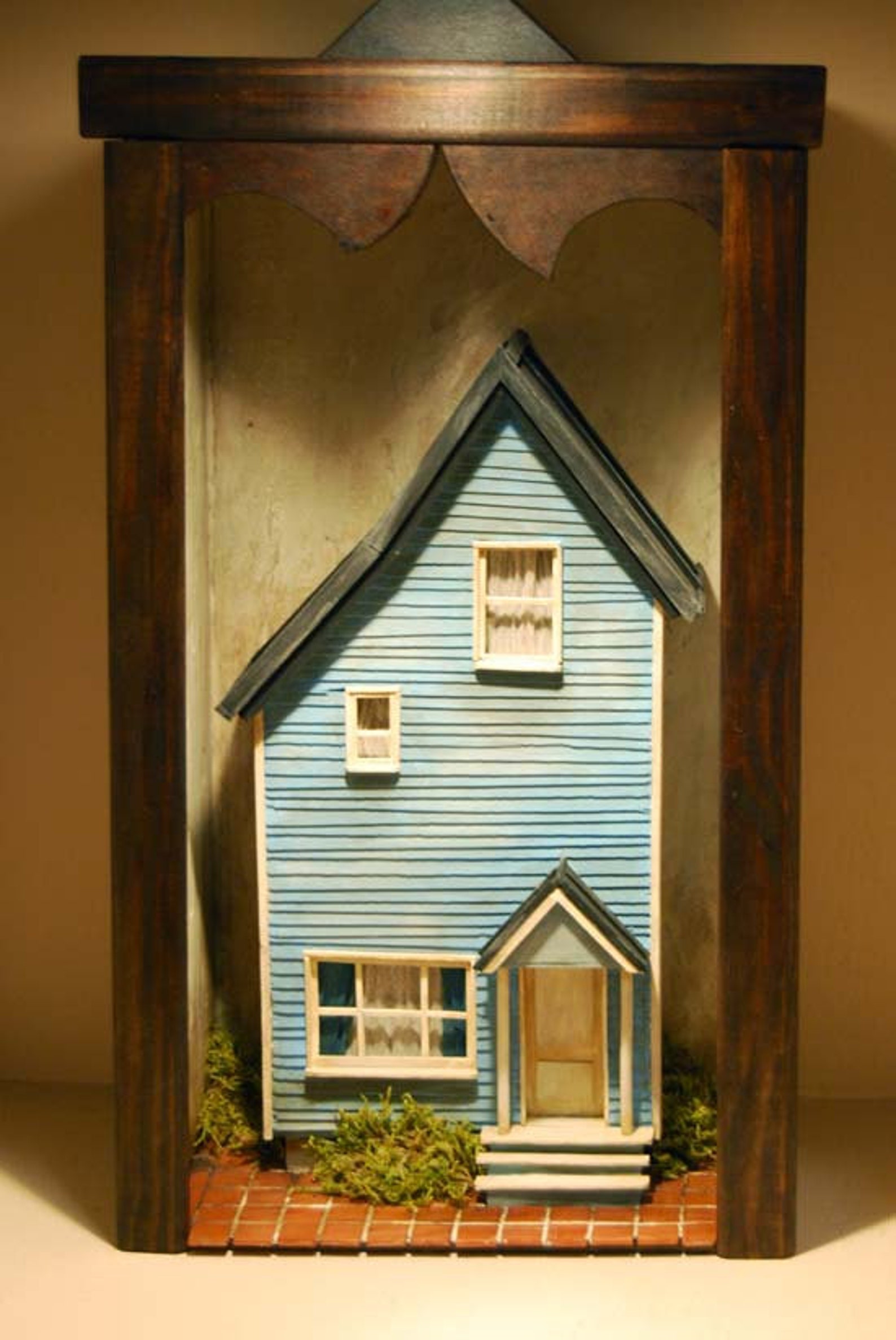 Diorama With Wooden House With Interior Light. - Etsy