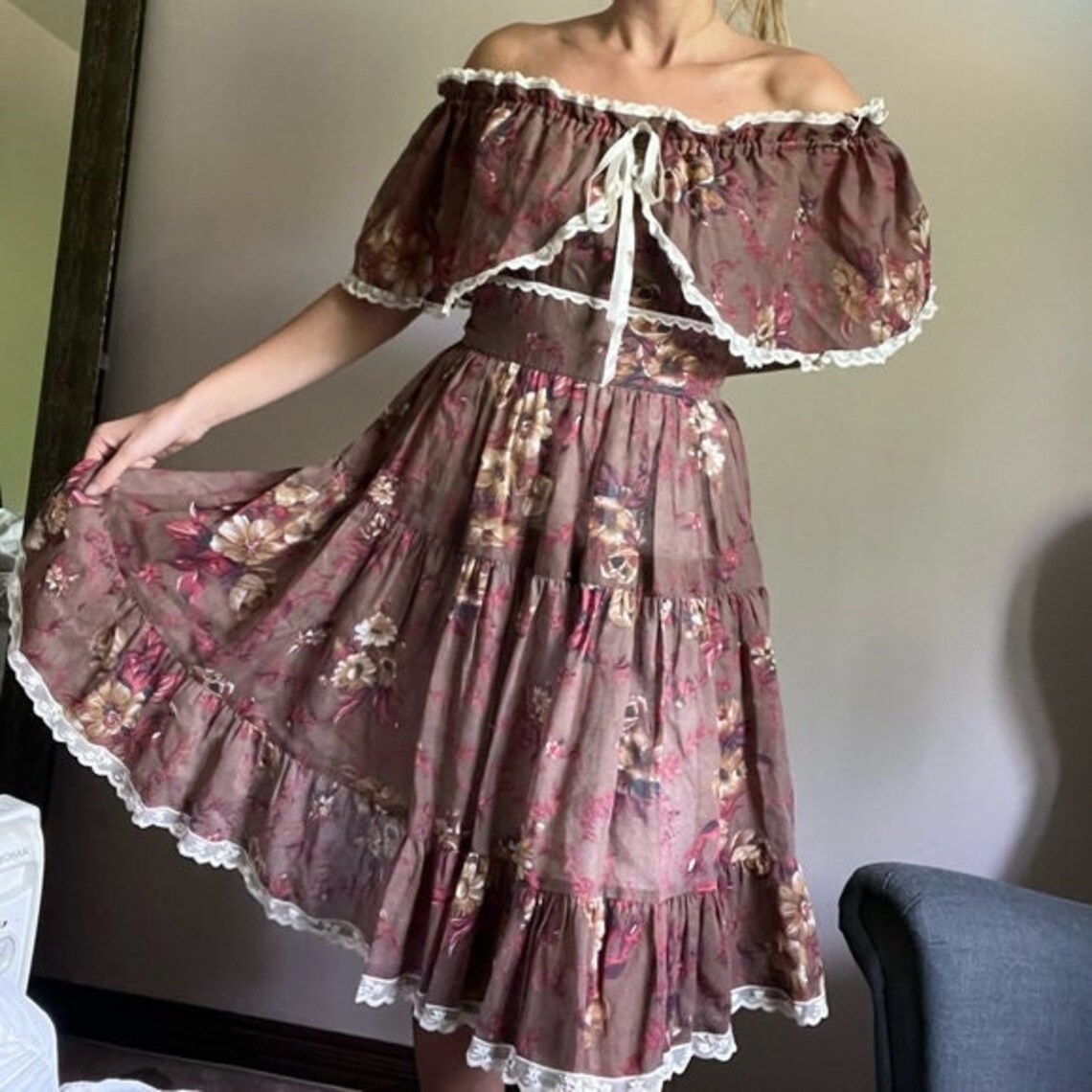 Rare Vintage Gunne Sax A-line Cotton-blend Dress Cottagecore/prairie - Etsy