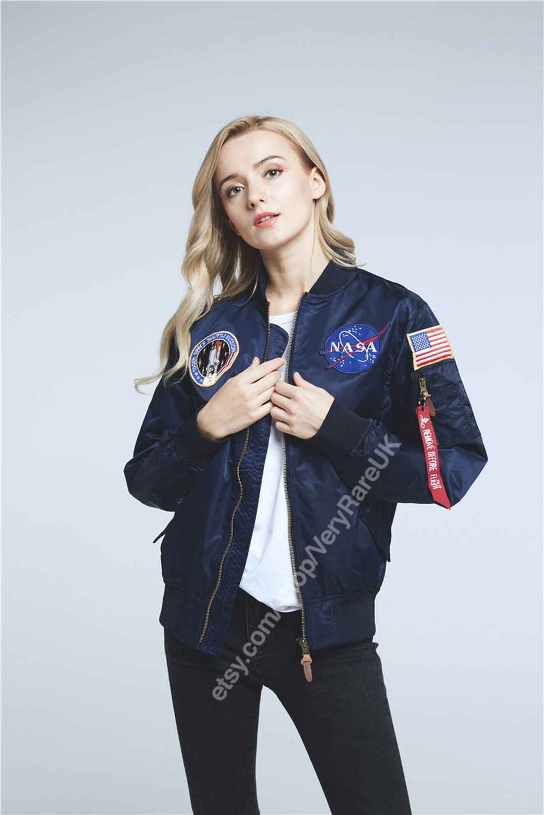 Space MA-1 ™ Women's Girls Lightweight Bomber Jacket - Etsy UK