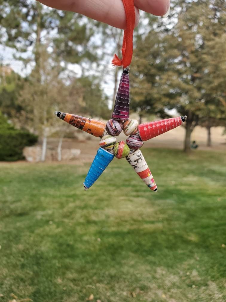 Recycled Paper Star Ornament, Uganda, Africa - Etsy