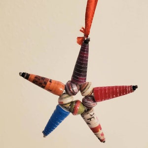 Recycled Paper Star Ornament, Uganda, Africa - Etsy