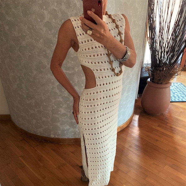 Crochet Cut Out Dress - Etsy