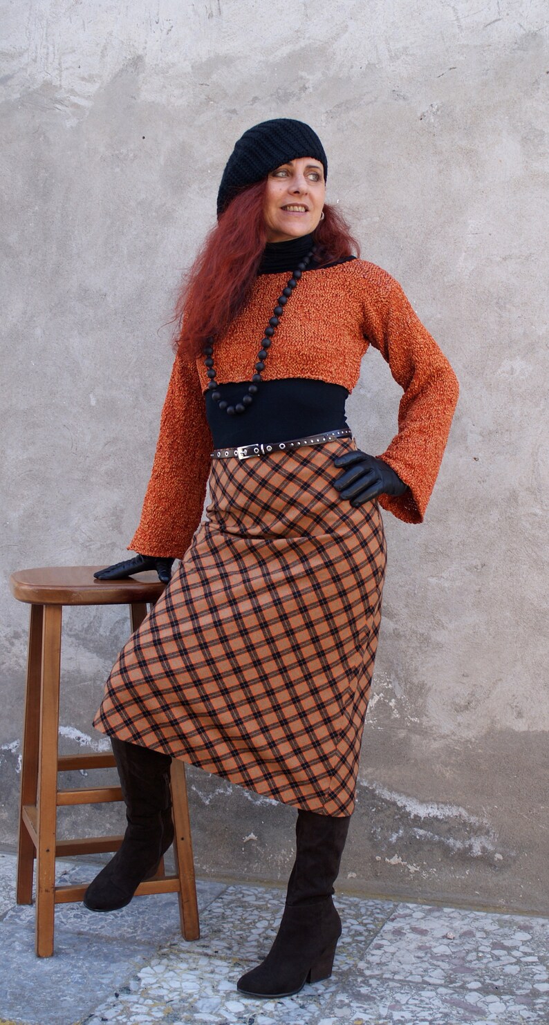 Geruite wollen rok tartan midi rok geruite rok tartan - Etsy Nederland
