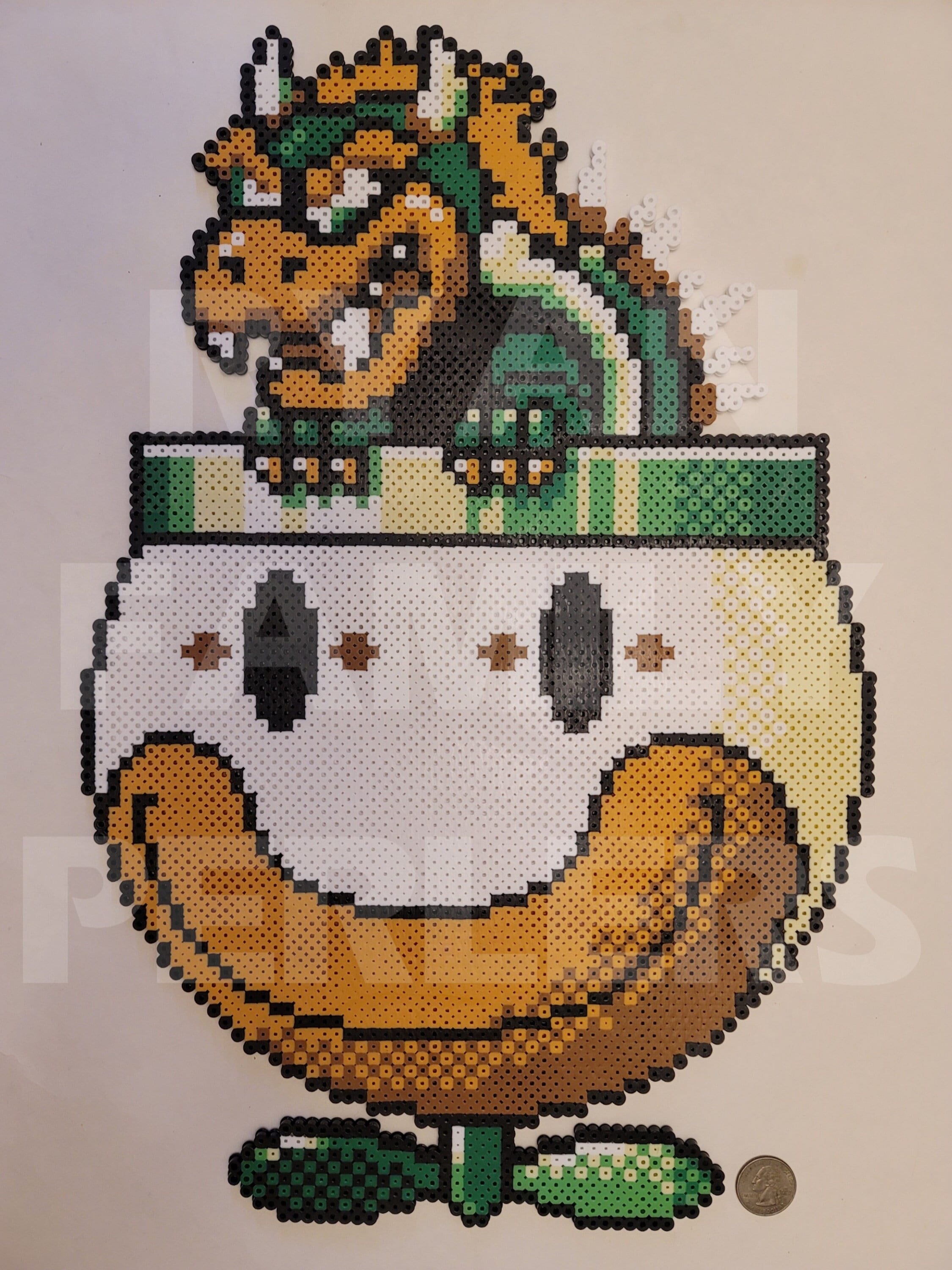Super Mario World Bowser in Clown Car Perler - Etsy