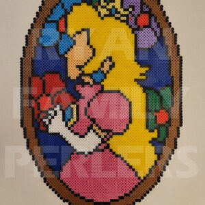 Princess Peach Stained Glass Perler - FREE U.S. SHIPPING! - Etsy