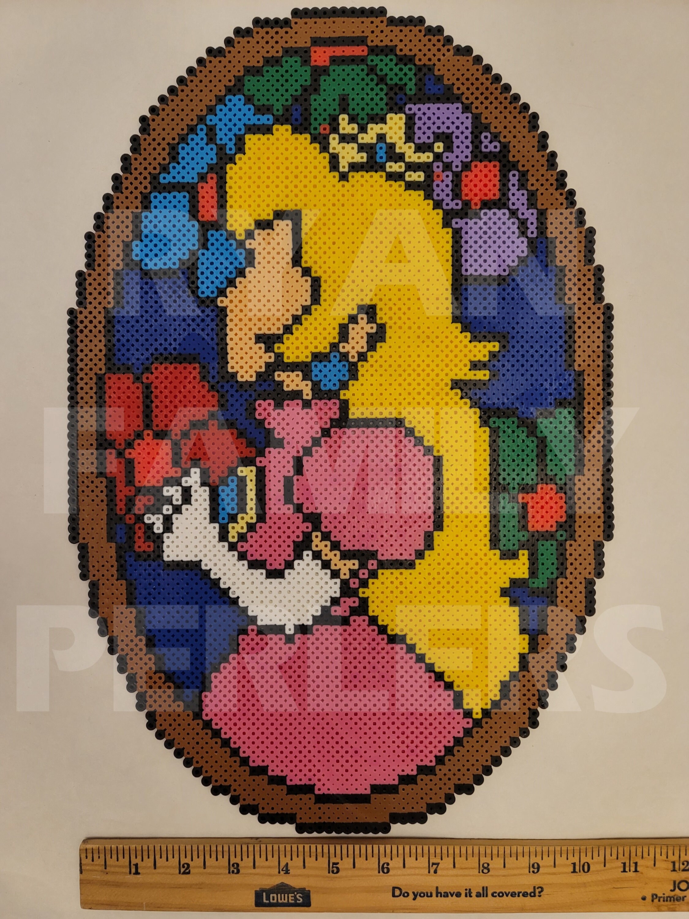 Princess Peach Stained Glass Perler - FREE U.S. SHIPPING! - Etsy