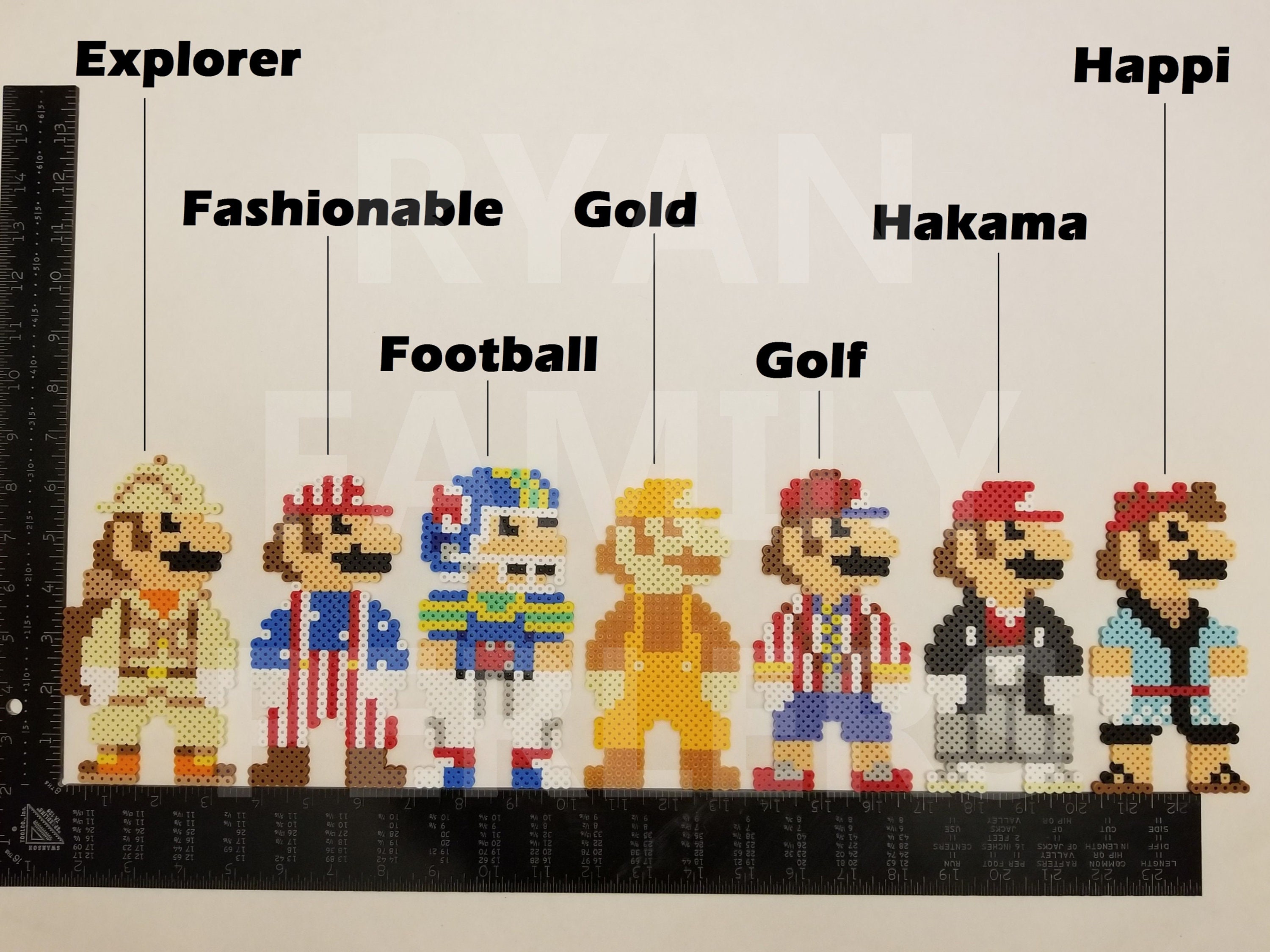 Super Mario Odyssey 8-bit Perlers All Mario Costumes | Etsy