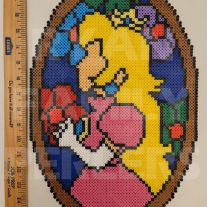 Princess Peach Stained Glass Perler - FREE U.S. SHIPPING! - Etsy