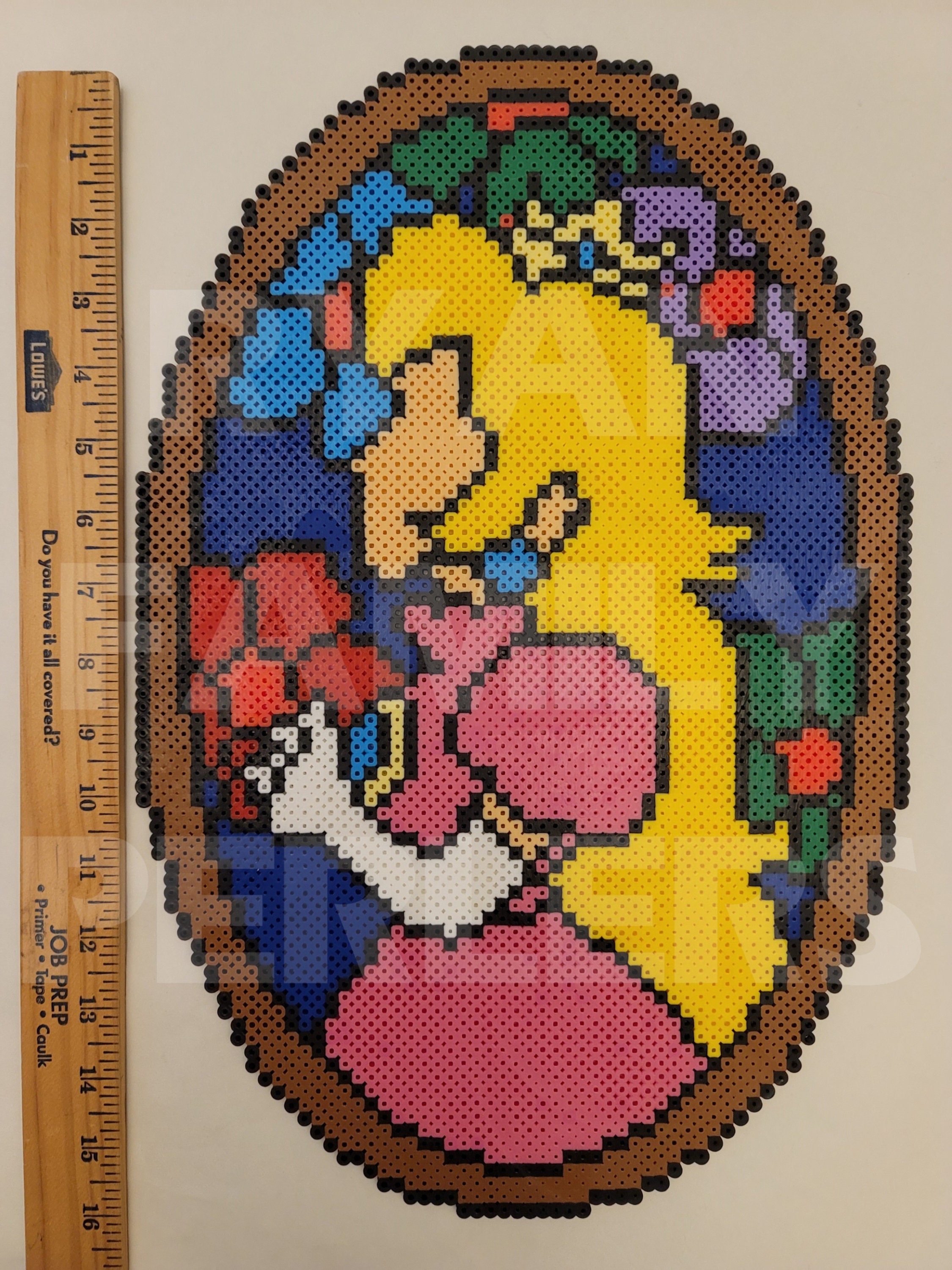 Princess Peach Stained Glass Perler - FREE U.S. SHIPPING! - Etsy