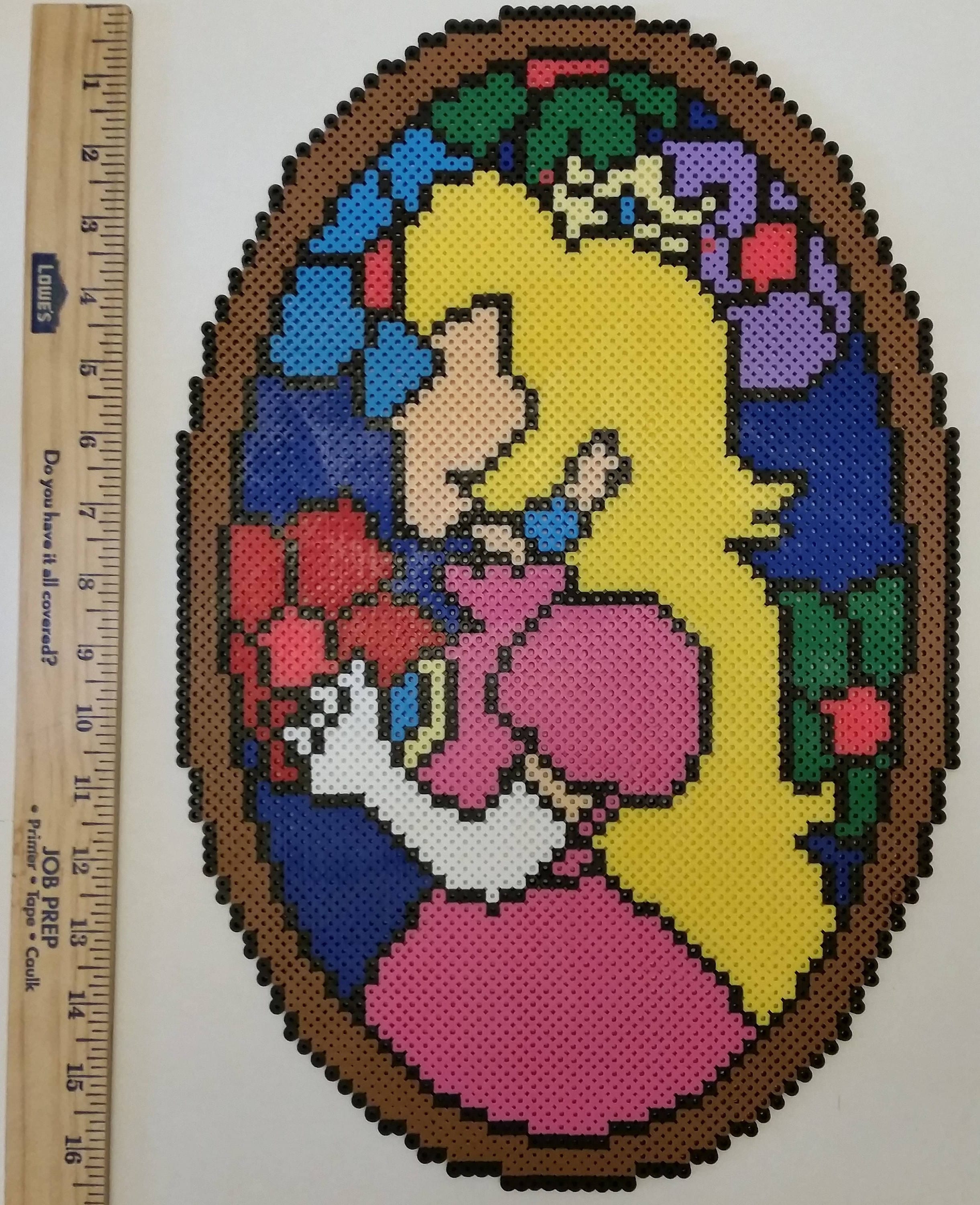 Princess Peach Stained Glass Perler FREE U.S. SHIPPING - Etsy