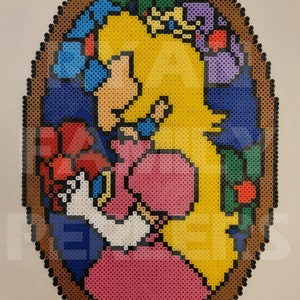 Princess Peach Stained Glass Perler - FREE U.S. SHIPPING! - Etsy