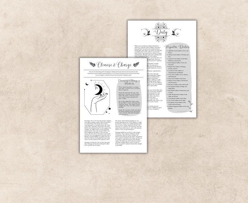 Witchcraft 101 Book of Shadows Pages, Digital Grimoire Printable Pages ...