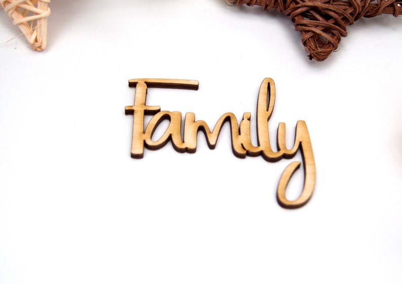 Family Script Word Signdecoupage Wooden Letters - Etsy