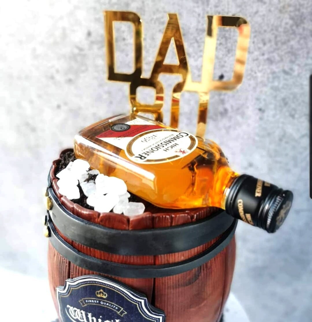 Dad Cake Topper | Rustic Gift for Dad | Gold Cake Topper | Birthday ...