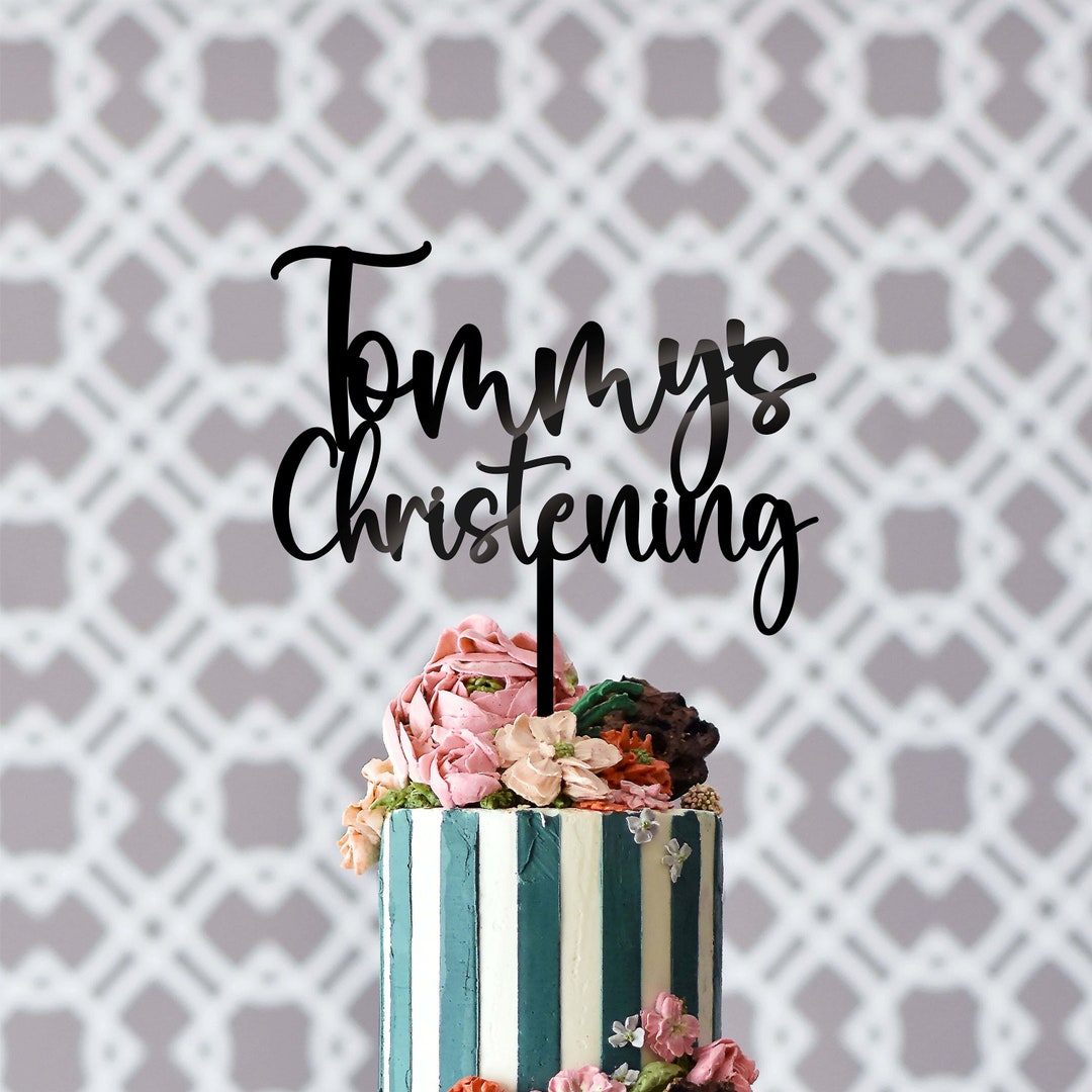Christening Cake Topper, Custom Personalised Design, Name Cake Topper ...