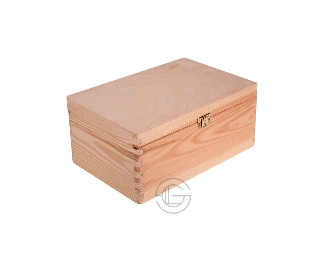 Plain Wooden Hinged Box 30,5 X 20 X 13cm | Memory Box | Wooden Ches ...