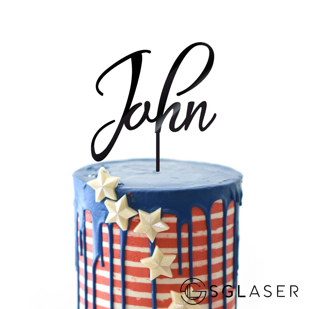 Name Cake Topper, Personalized Cake, Gold Cake Topper, Acrylic Cake ...